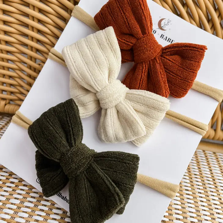 Boho And Babe Corduroy Bow Set – That's So Darling